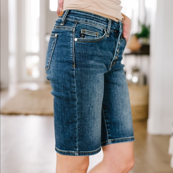 Judy Blue | Shorts | Judy Blue Button Fly Bermuda Denim Shorts | Poshmark